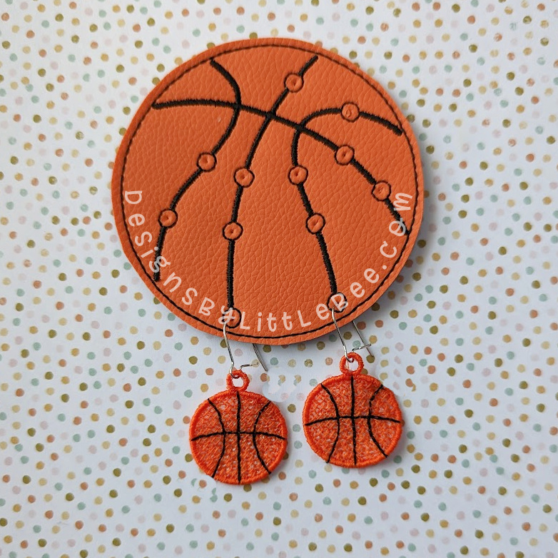 Basketball FSL Earrings - Designs by Little Bee Basketball FSL Earrings - Designs by Little Bee